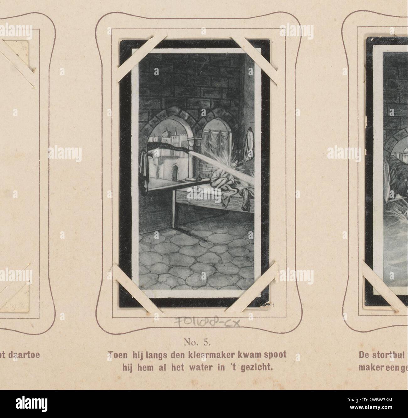 Reproduction of a drawing by an elephant who sprayed a tailor wet ...