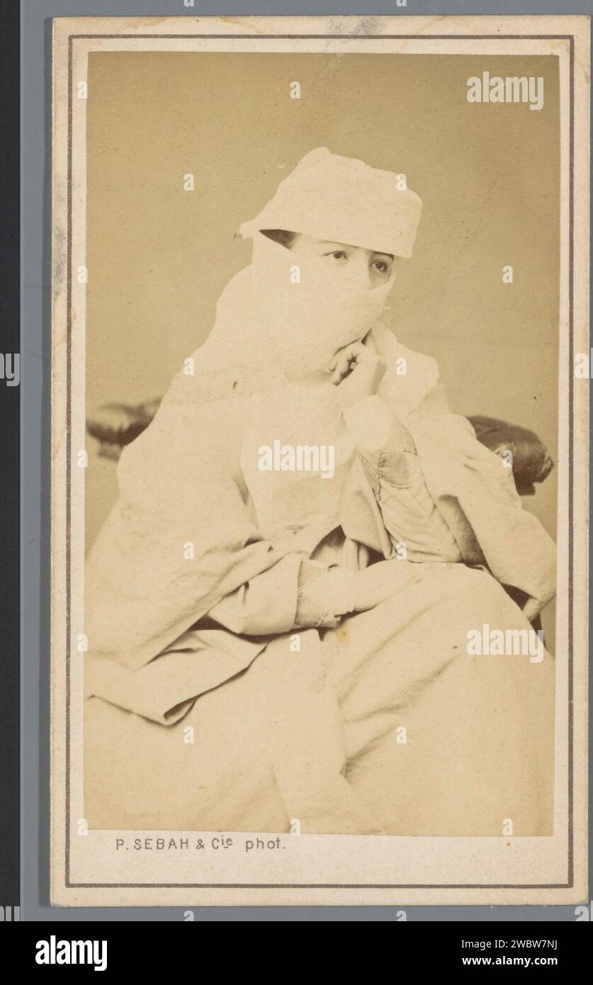 Portrait of an unknown woman with Nikab, Pascal Sébah, 1857 - 1886 ...