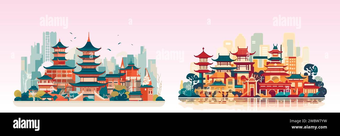 Asian business park Stock Vector Images - Alamy