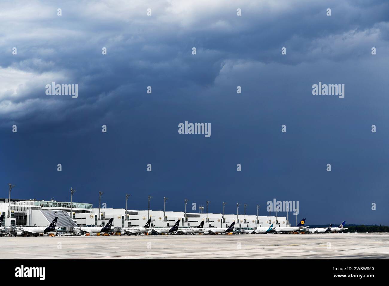 thunderstorm, storm, storm front, storm cloud, aircraft, plane, line up ...