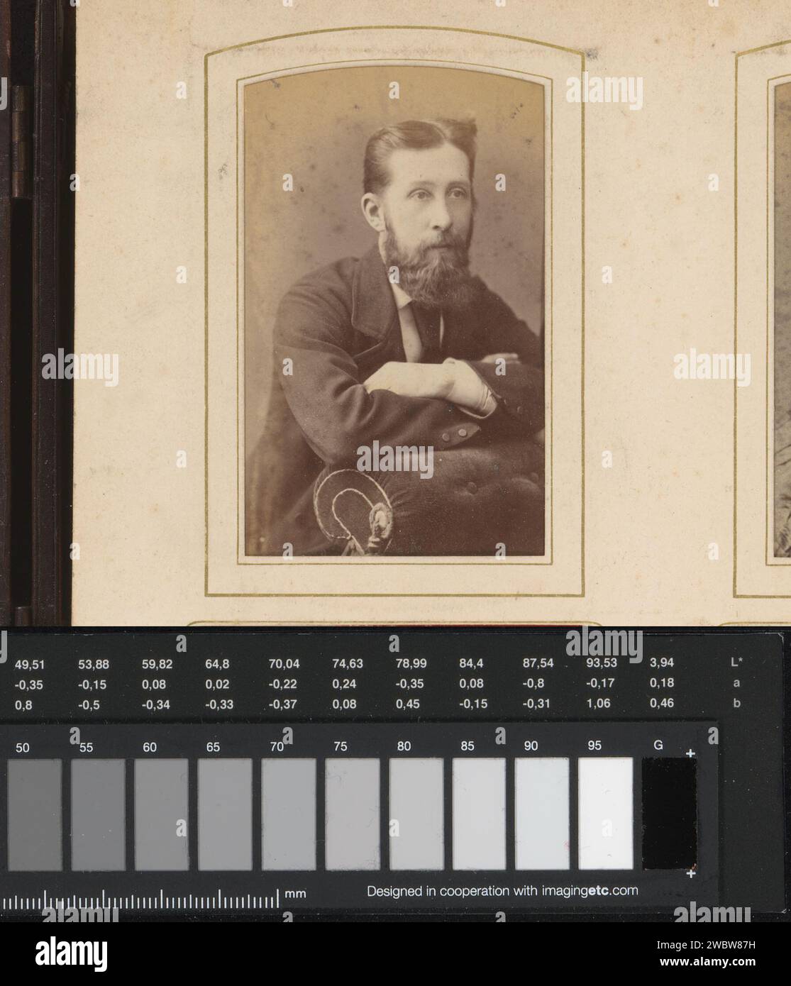 Portrait of a man, leaning on an armchair, a.d. Lewis, 1870 - 1880 ...