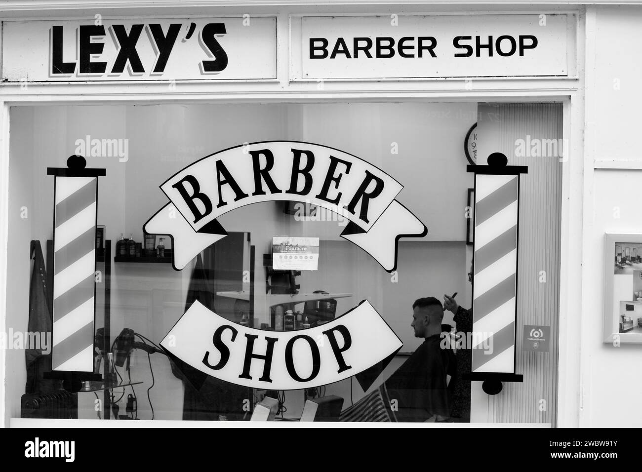 The streets in the centre of Brecon, a market town in the Brecon ...