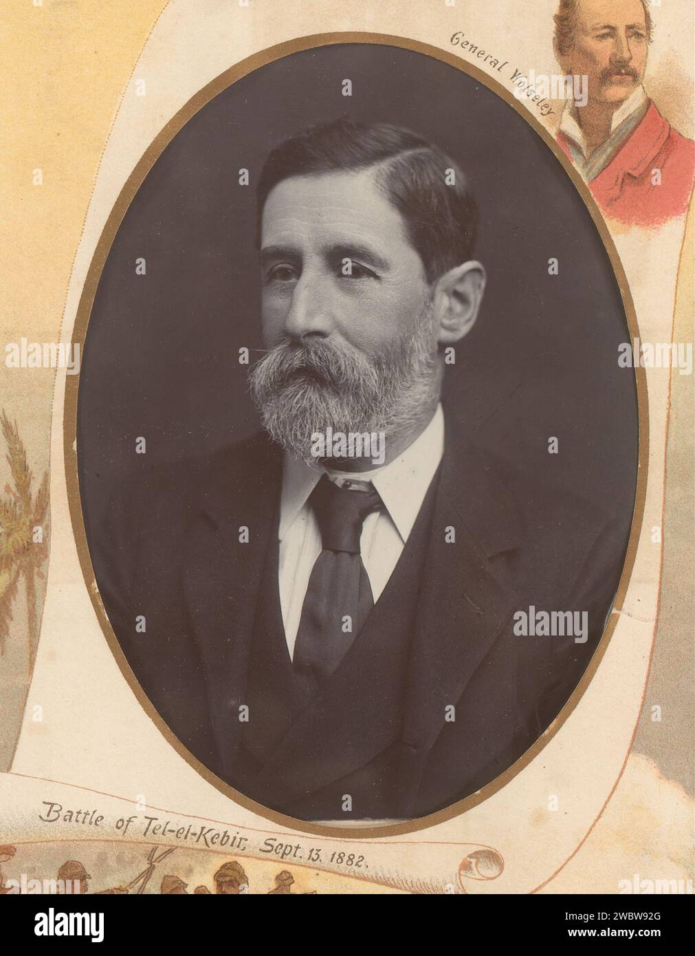 Portrait of a man with mustache and beard, Herbert Mace, 1890 - 1915 cabinet photograph This ...
