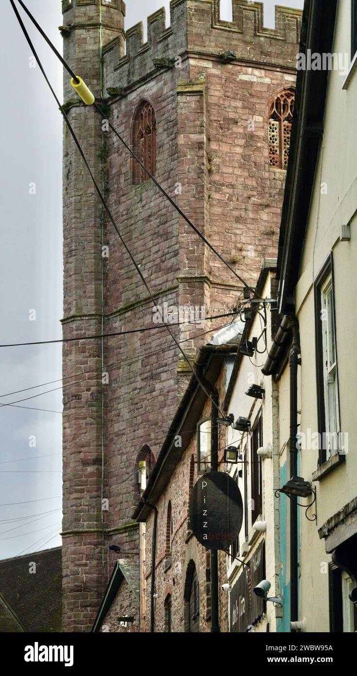 The streets in the centre of Brecon, a market town in the Brecon ...