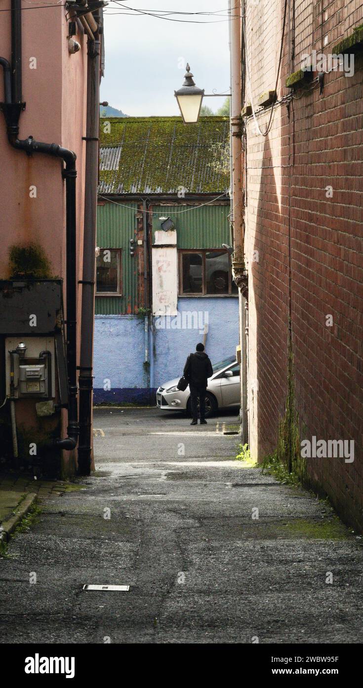 The streets in the centre of Brecon, a market town in the Brecon ...