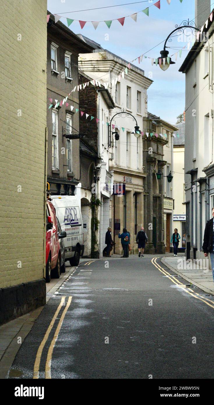 The streets in the centre of Brecon, a market town in the Brecon ...