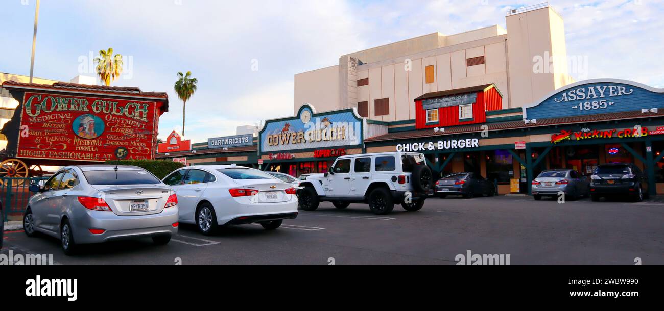 Los Angeles, California: Gower Gulch, vintage western medicine show ...