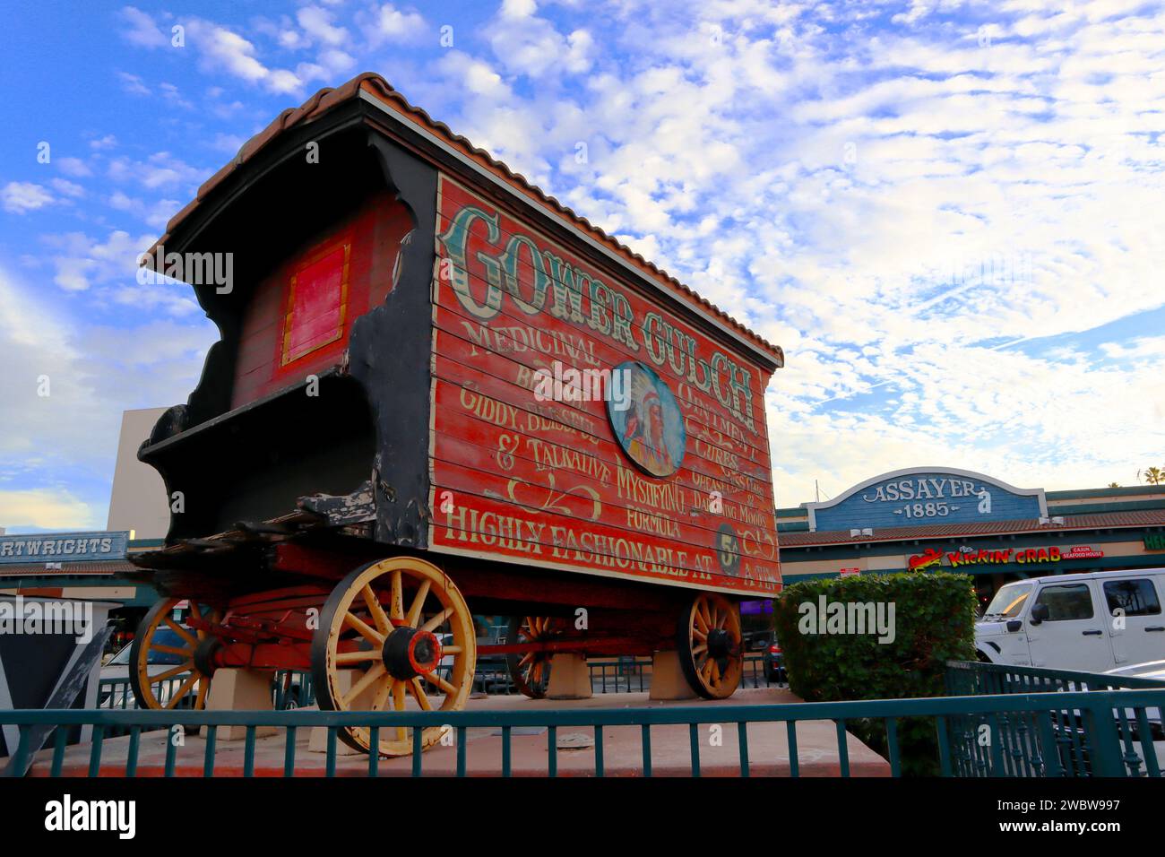 Los Angeles, California: Gower Gulch, vintage western medicine show ...