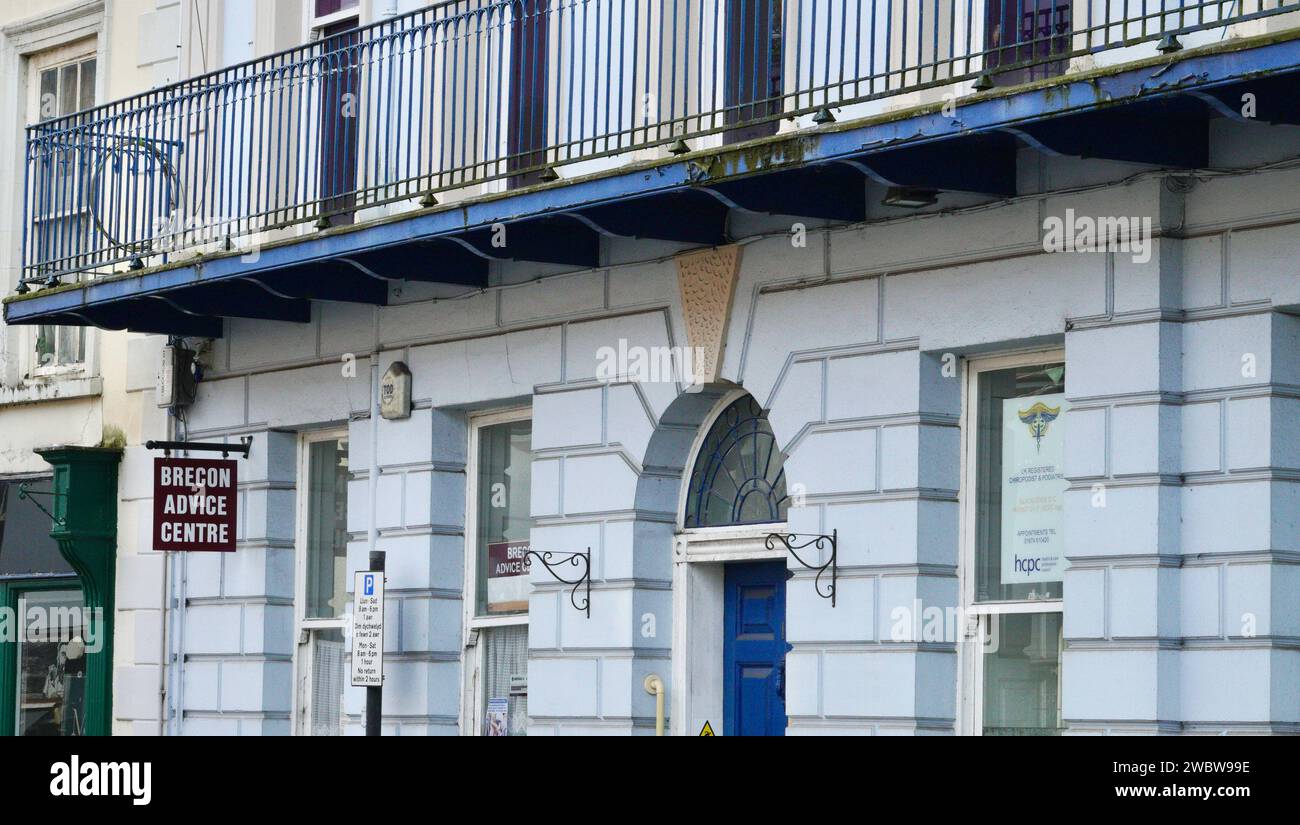 The streets in the centre of Brecon, a market town in the Brecon ...