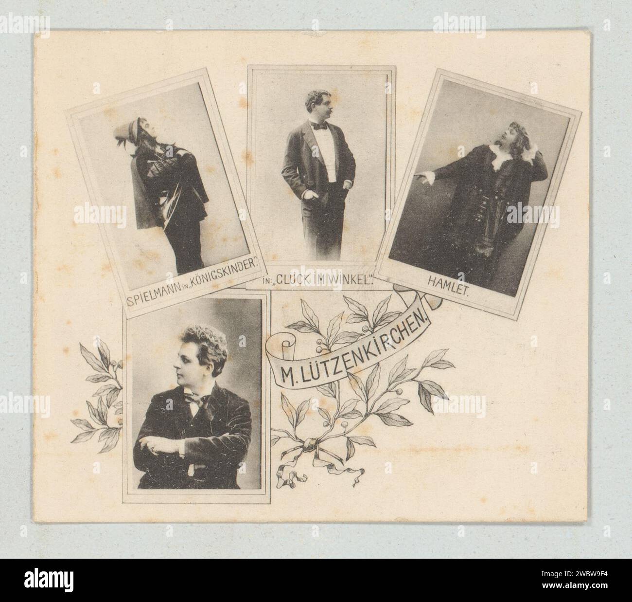 Four portraits of actor M. Lüzenkirchen in various roles, Anonymous ...