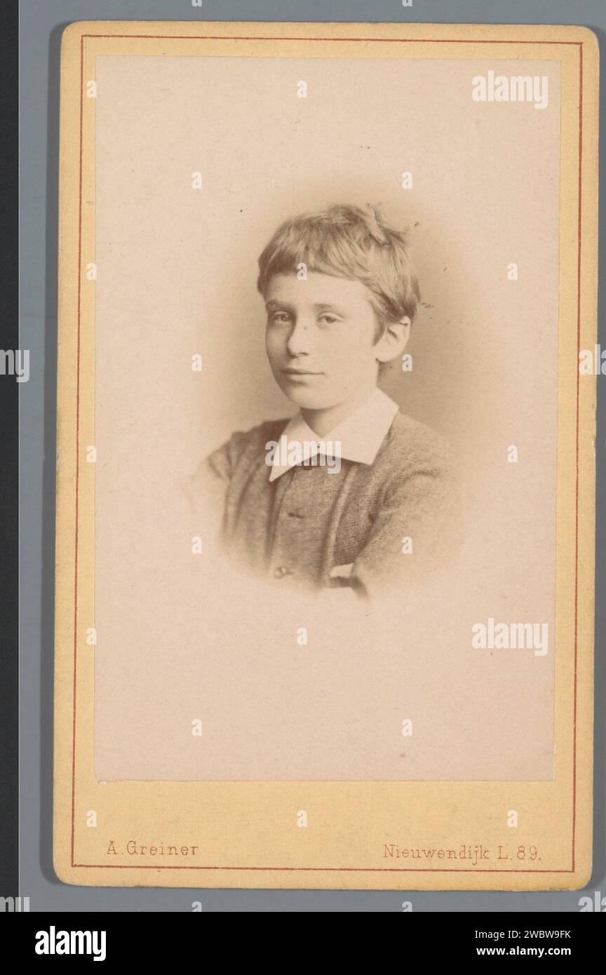 Portrait of an unknown boy, Albert Greiner, 1874 - 1889 Photograph ...