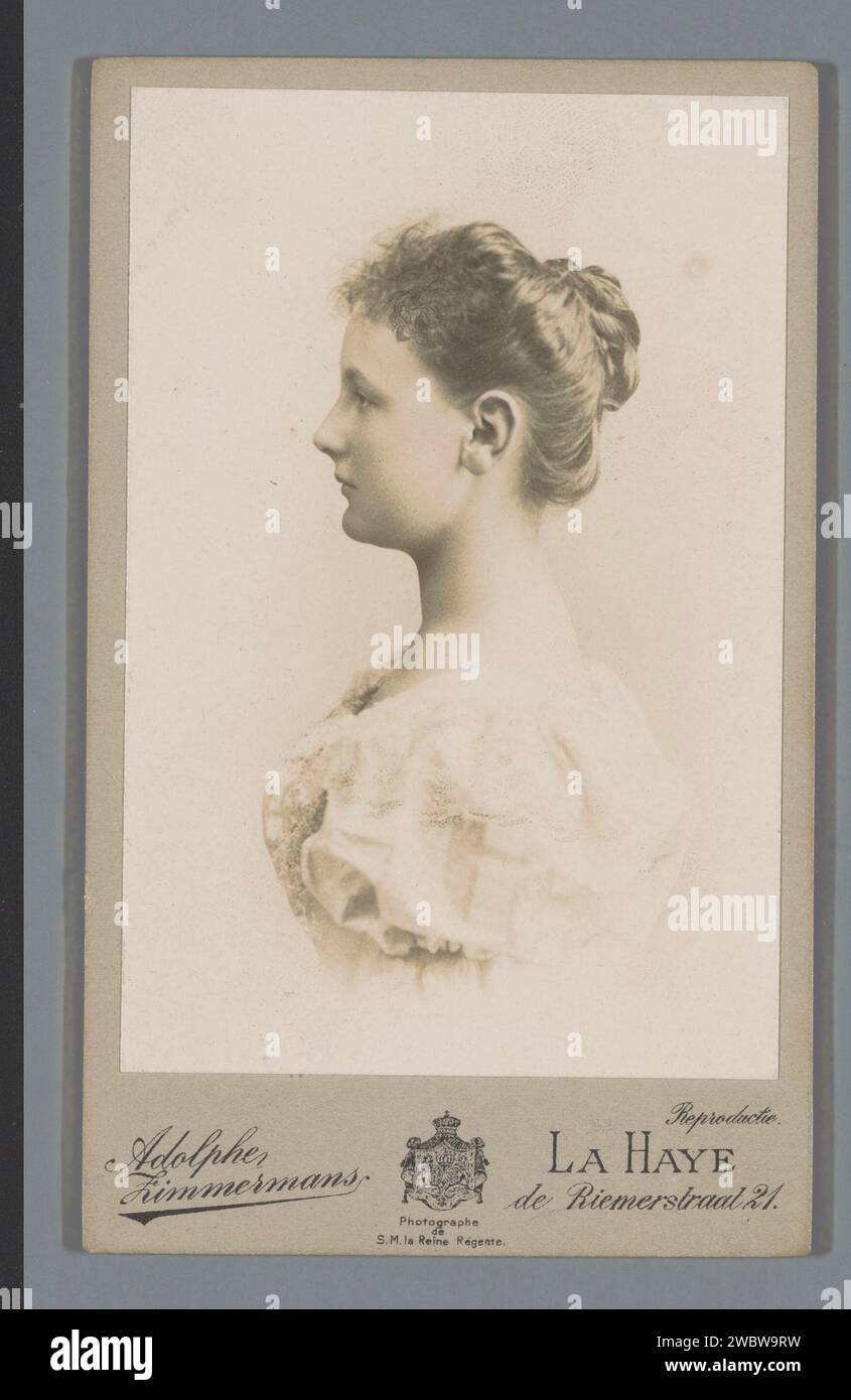 Portrait of Princess Wilhelmina, 1897 Photograph. visit card The Hague ...