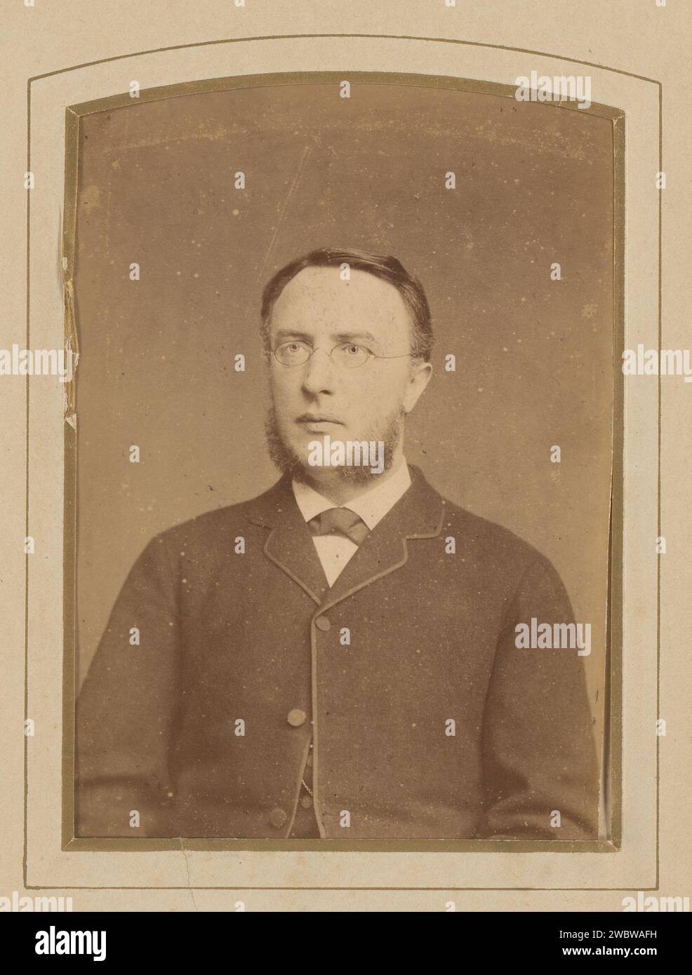 Portrait of a man with sideburns and glasses, Louis Koch, 1870 - 1900 ...