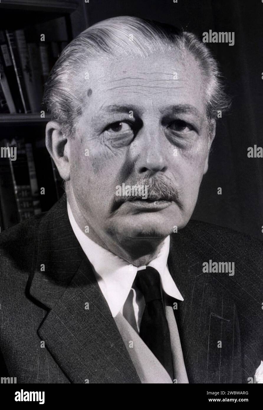 Portrait of Harold Macmillan, 1st Earl of Stockton, Conservative Prime ...
