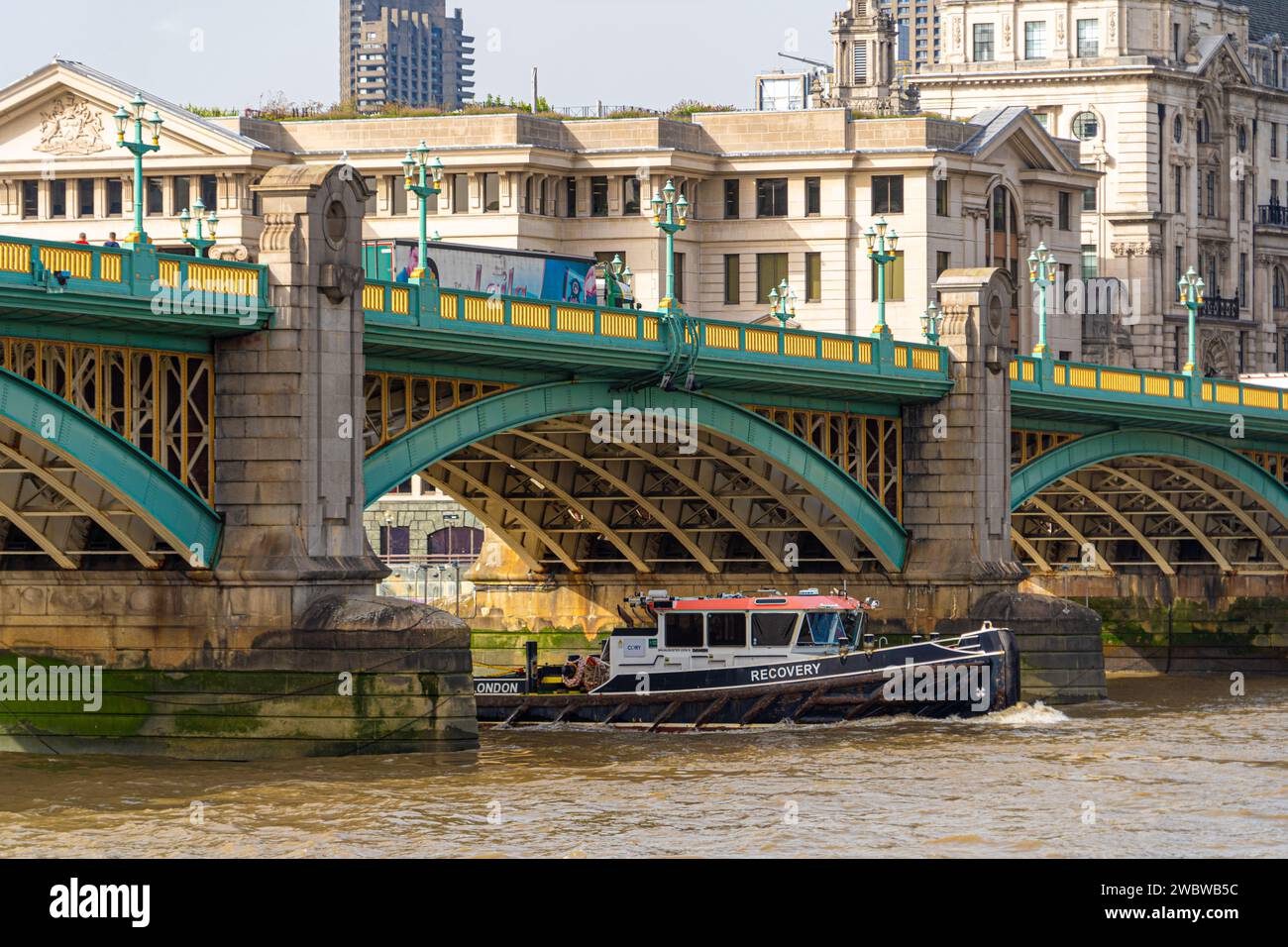 London England UK January 10th 2024 The Thames from the South Bank ...