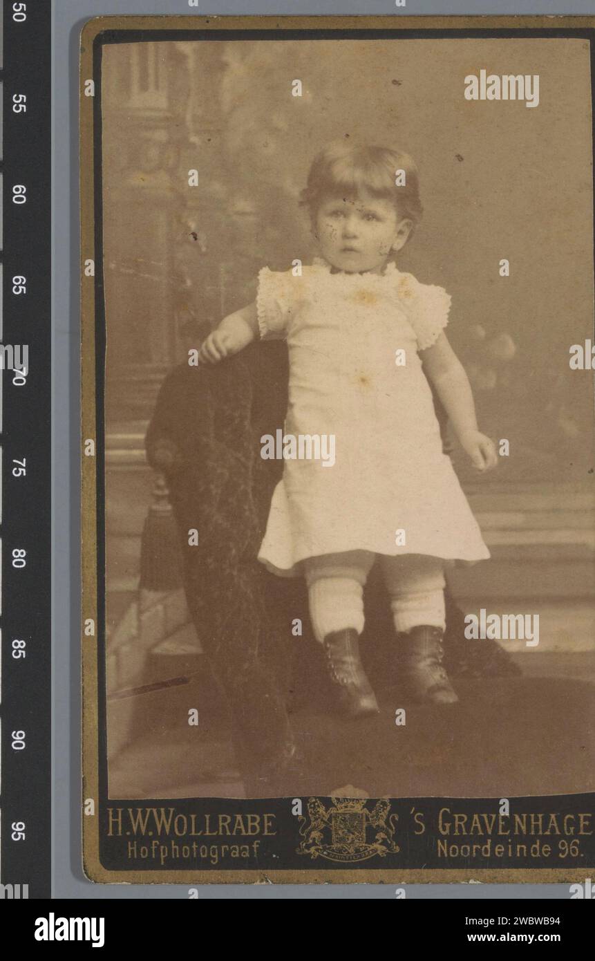 Portrait of an unknown child, standing on armchair, Heinrich Wilhelm ...