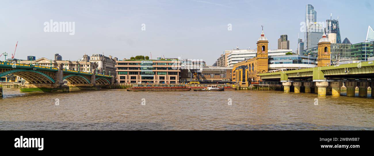 London England UK January 10th 2024 The Thames from the South Bank ...