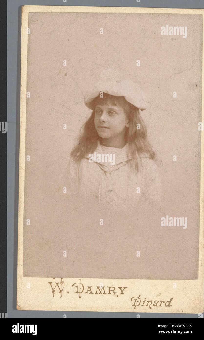 Portrait of an unknown girl, Walter Damry, 1892 Photograph. visit card ...