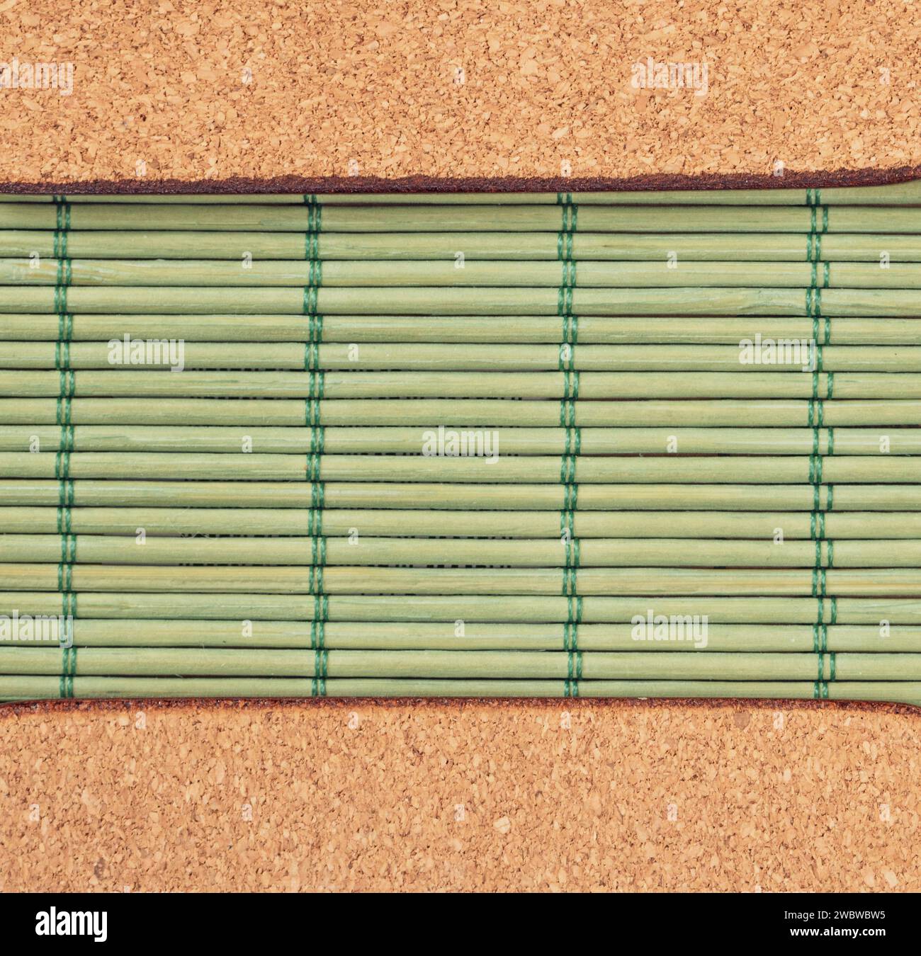 Close-up shot featuring a mix of bamboo, rattan, and cork bark, forming ...