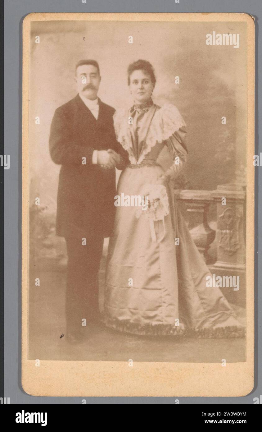 Portrait of presumably an unknown bridal couple, anonymous, c. 1870 - c ...