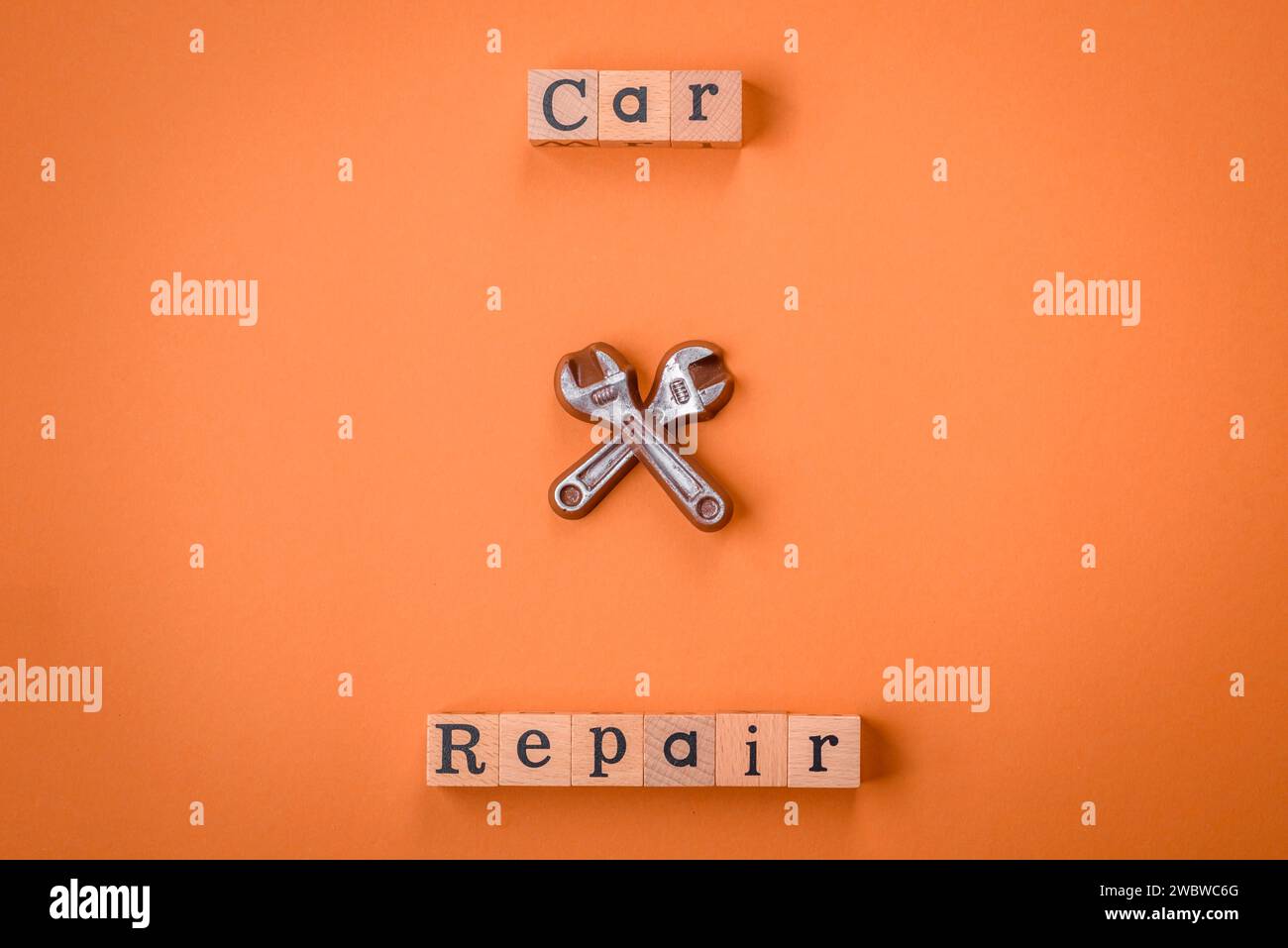 Tools and inscriptions symbolizing repairs or a garage and its ...