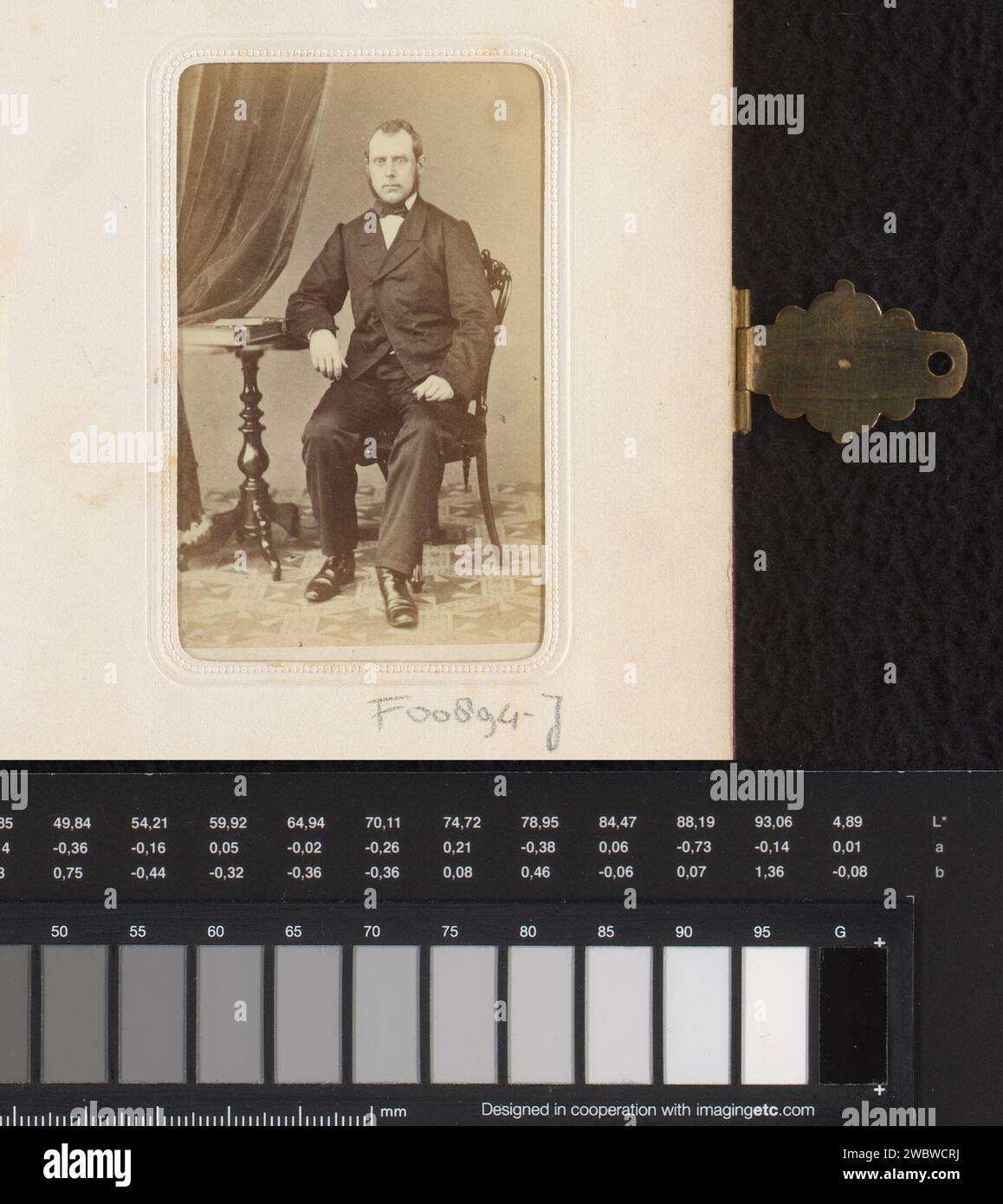 Portrait of a sitting man at a table, Jacobus van Gorkom Jr., 1862 ...