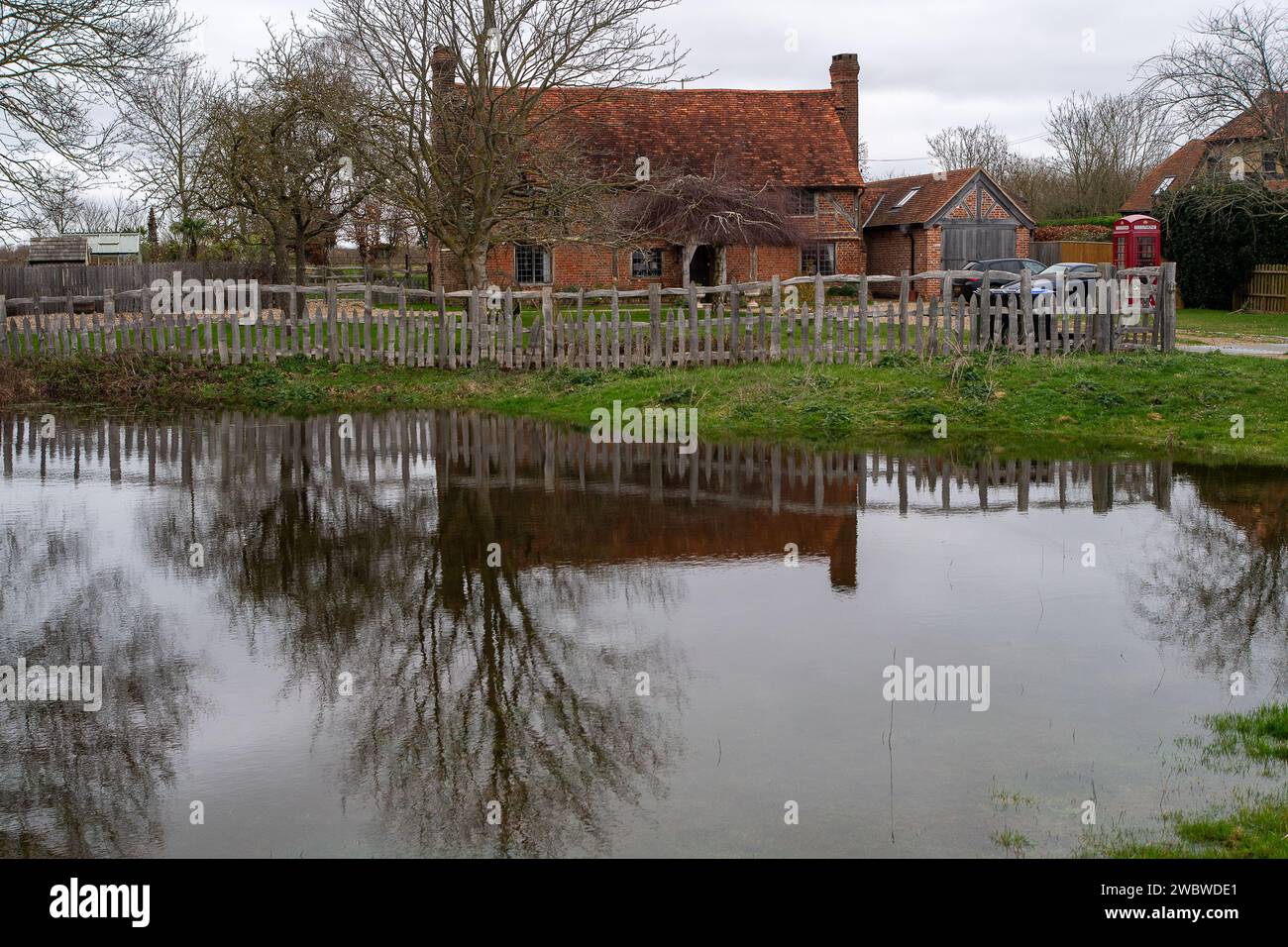 Dorney, UK. 12th January, 2024. Flooding on farmland at Dorney Common ...
