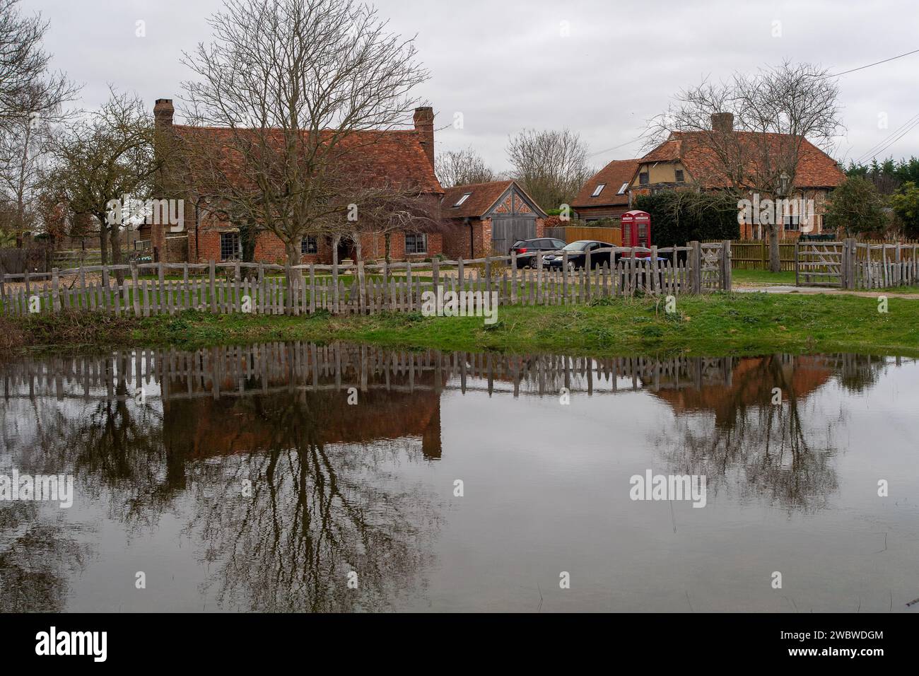 Dorney, UK. 12th January, 2024. Flooding on farmland at Dorney Common ...