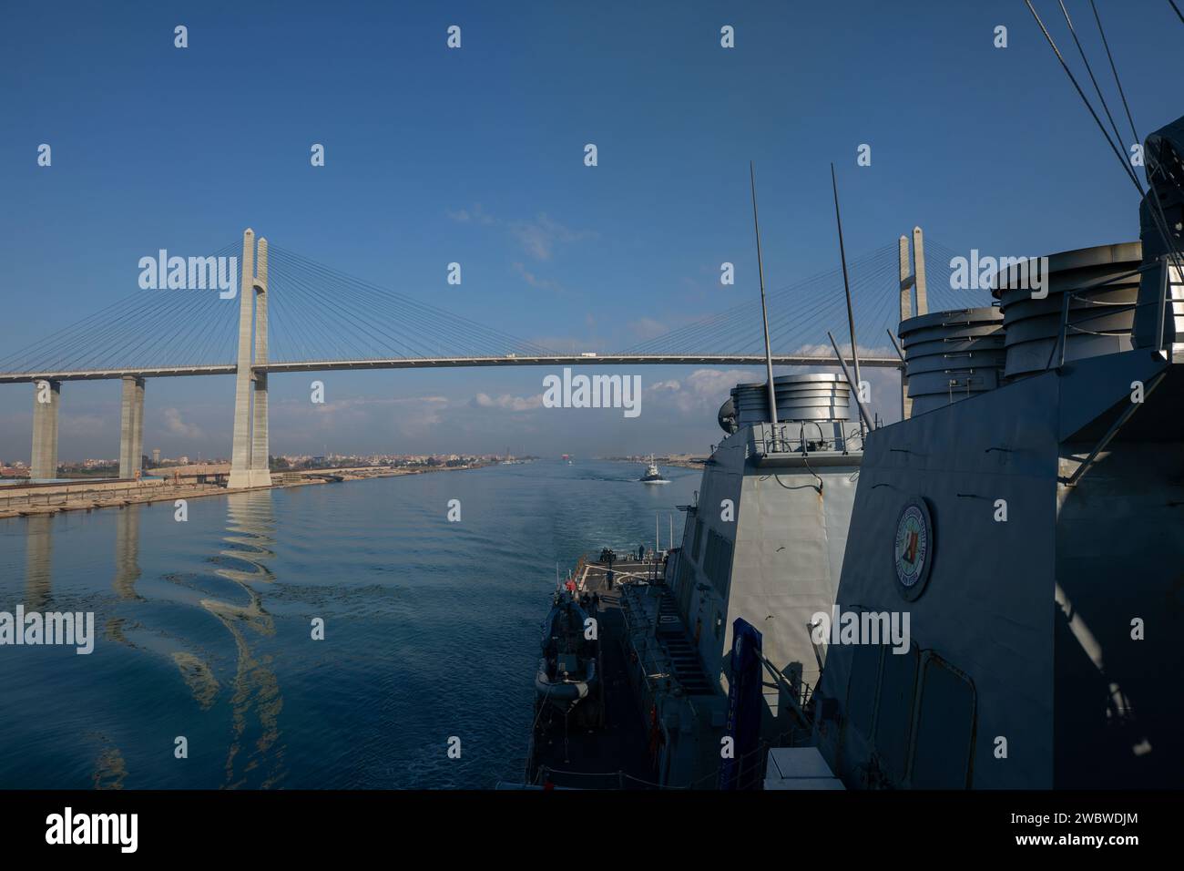 El Qantara, Egypt. 18 December, 2023. The U.S. Navy Arleigh Burke-class ...