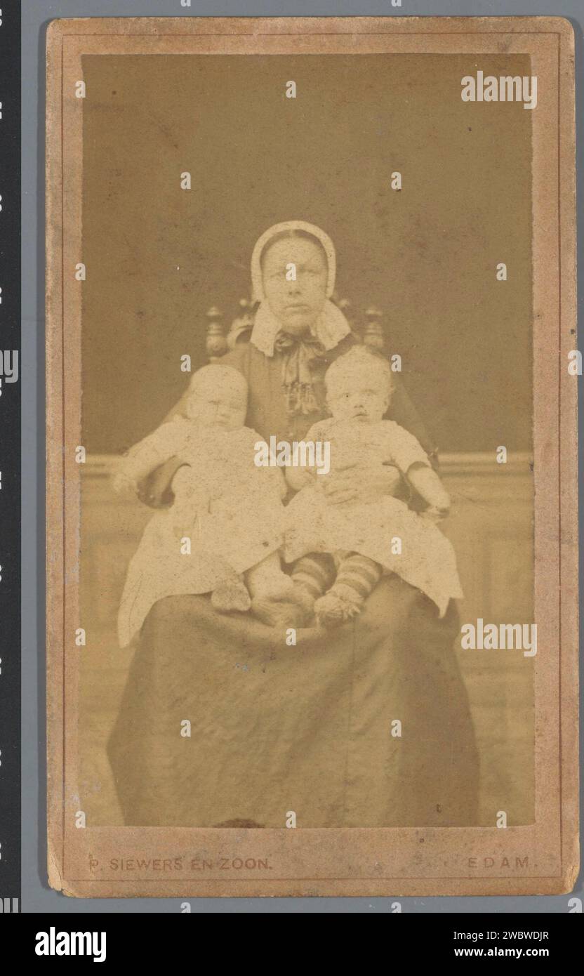 Portrait of an unknown woman with two babies, P. Siewers & Son, 1877 ...