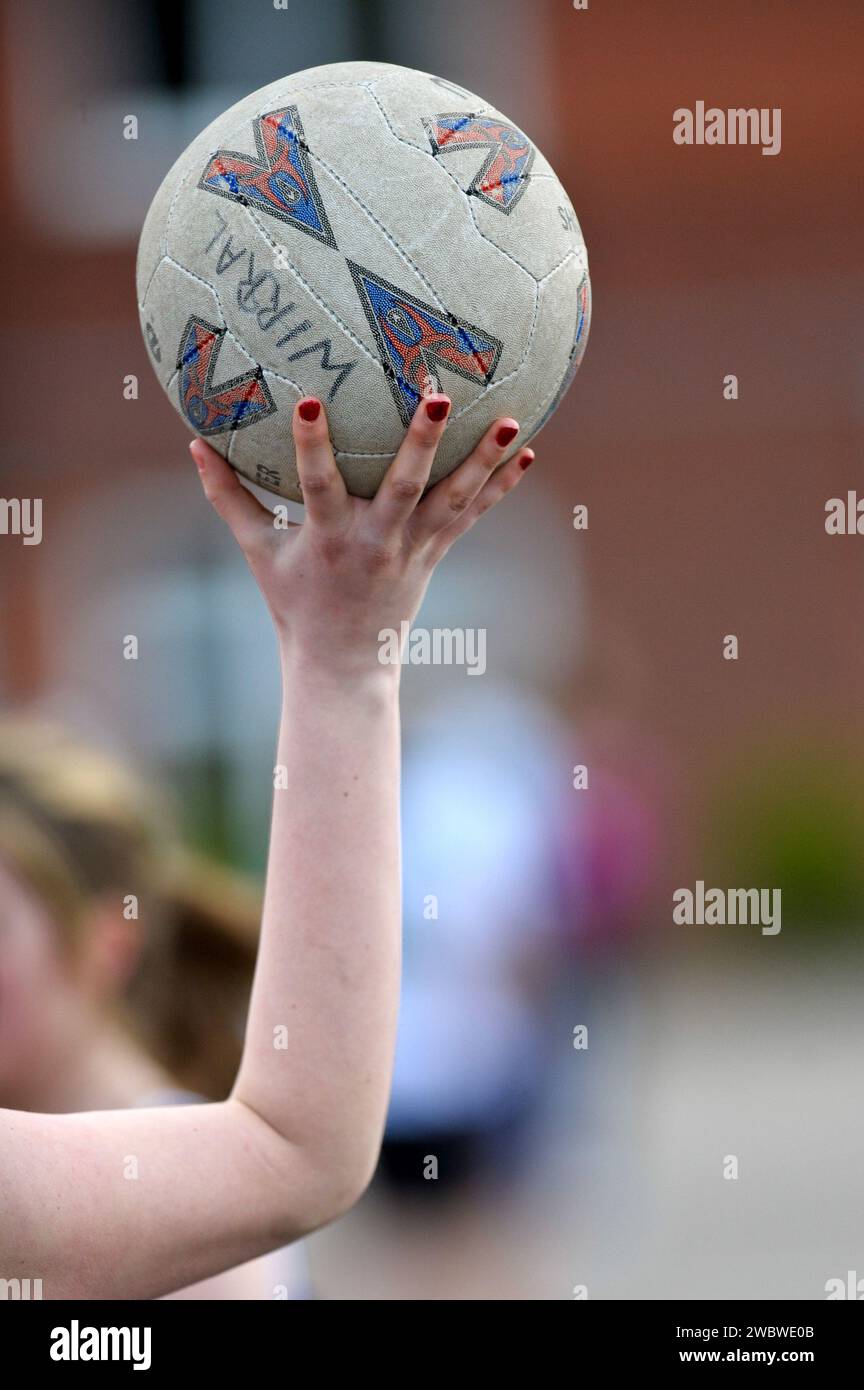 Netball. A cropped image of a netball shooter Stock Photo - Alamy