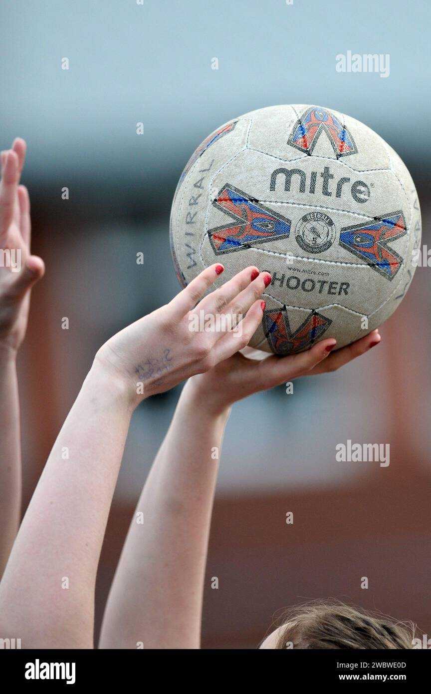 Netball. A cropped image of a netball shooter Stock Photo - Alamy
