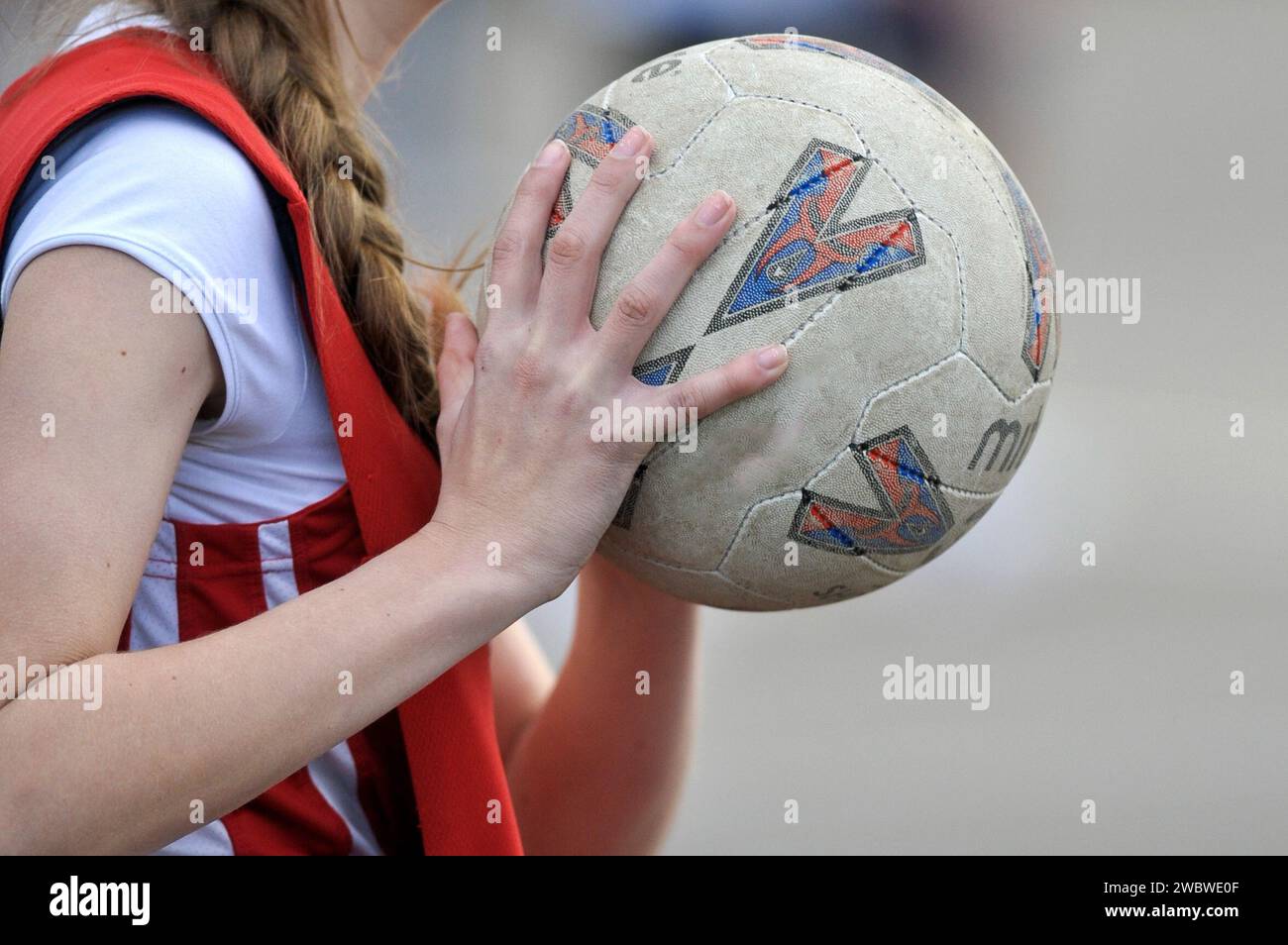 Netball. A cropped image of a netball Player Stock Photo - Alamy