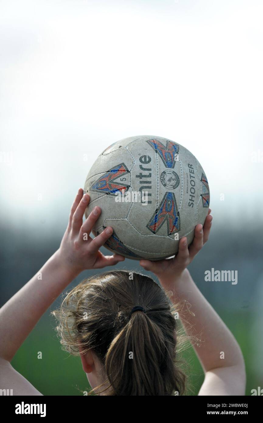 Netball. A cropped image of a netball Player Stock Photo - Alamy