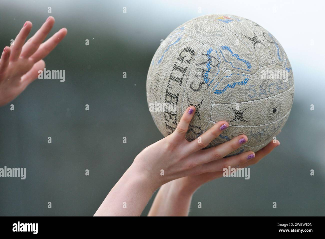 Netball. A cropped image of a netball Player Stock Photo - Alamy