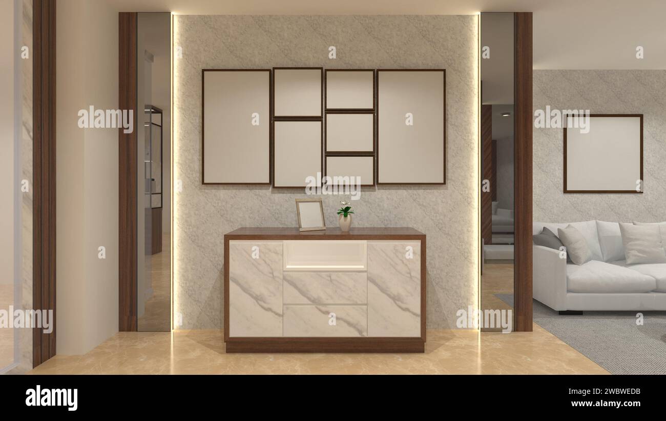 Modern Drawer Cabinet for Interior Living Room Stock Photo - Alamy