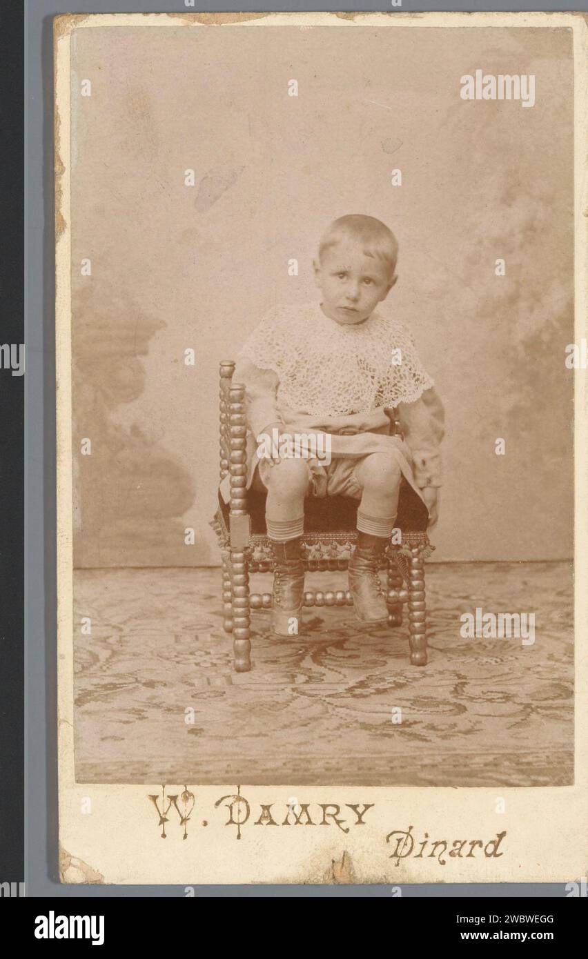Portrait of an unknown boy, Walter Damry, 1892 Photograph. visit card ...