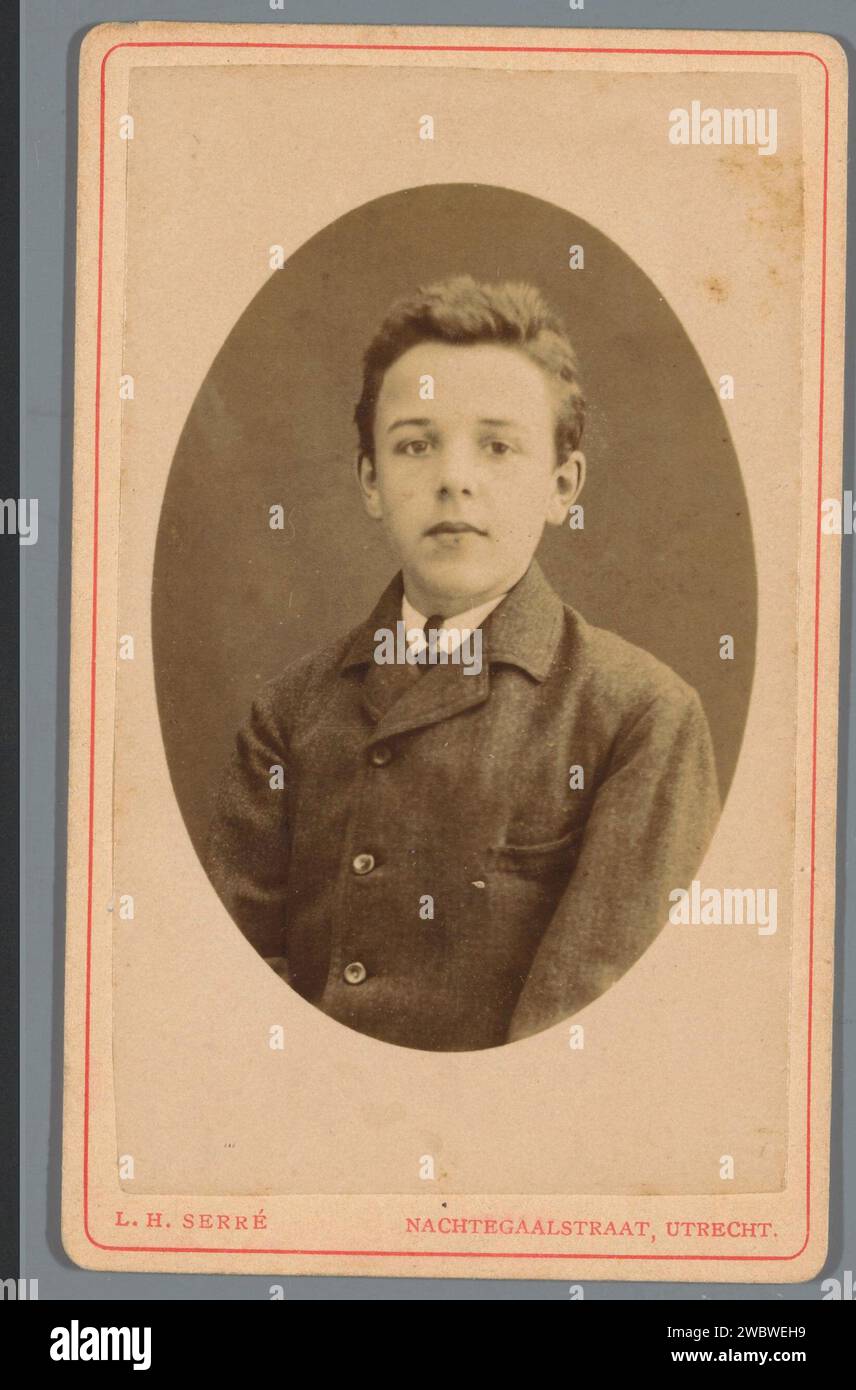 Portrait of an unknown boy, Lodewijk Hendrikus Serré, 1877 - 1897 Photograph. visit card Utrecht ...