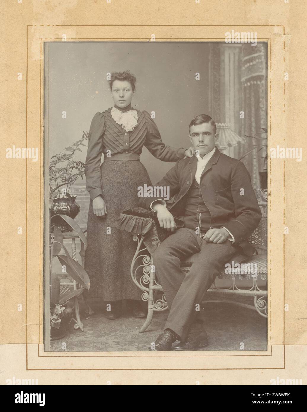 Portrait of a standing woman and a sitting man, J. Harrison, 1882 ...