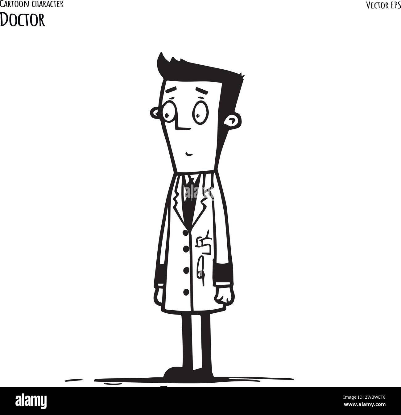 Cartoon figure medical doctor Black and White Stock Photos & Images - Alamy