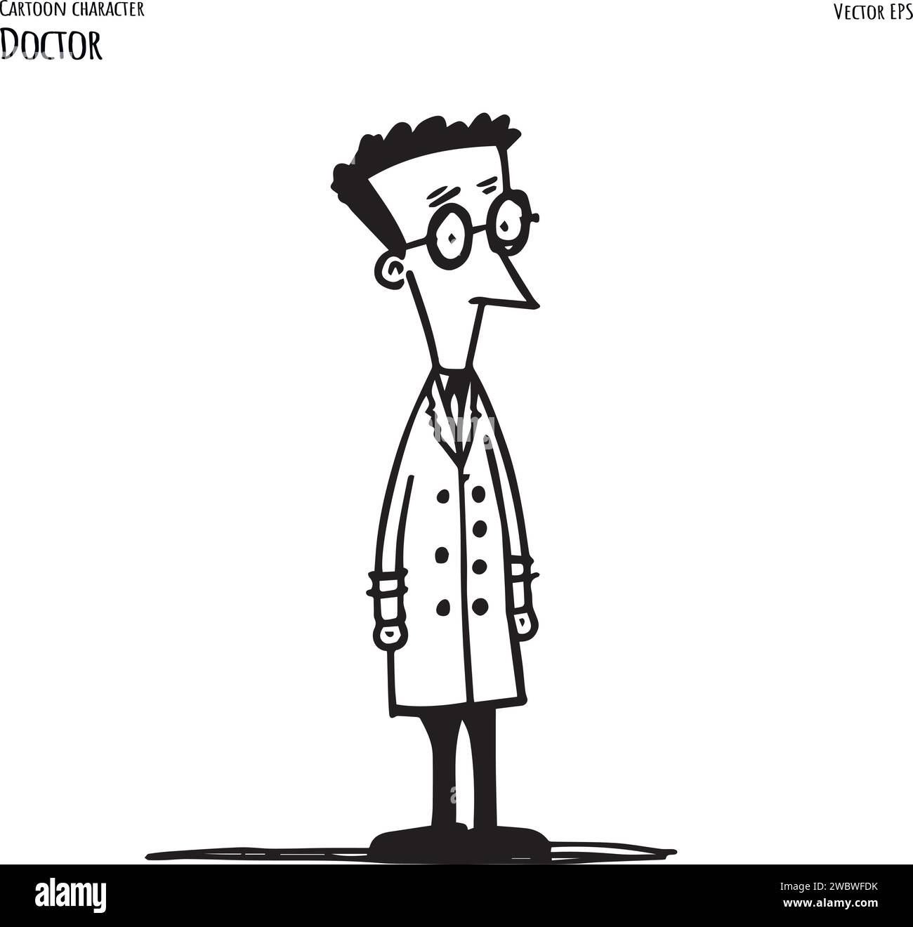 Cartoon figure medical doctor Black and White Stock Photos & Images - Alamy