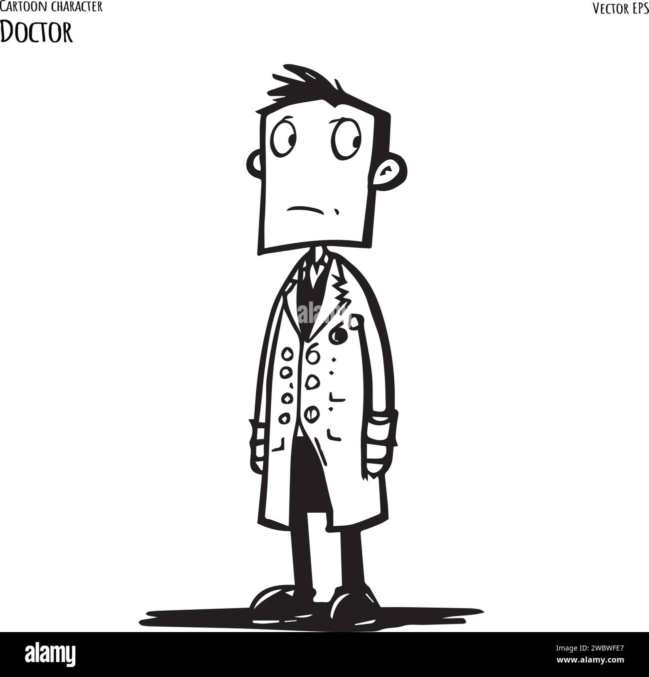 Cartoon figure medical doctor Black and White Stock Photos & Images - Alamy
