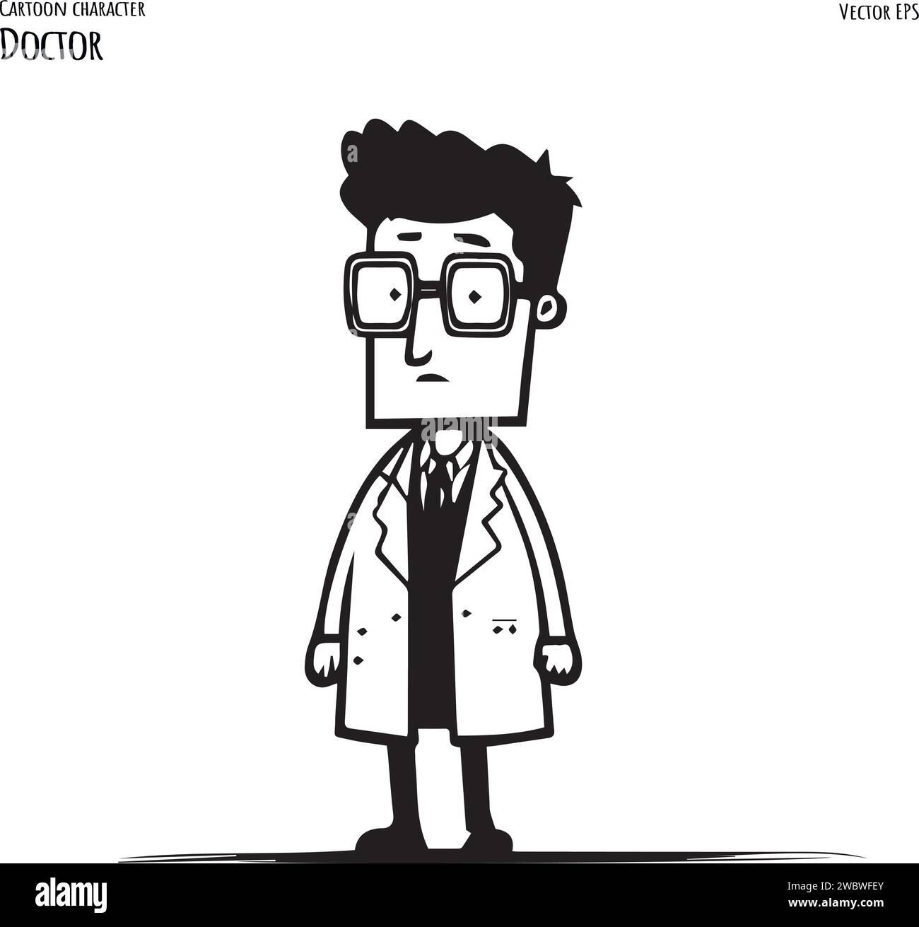Cartoon figure medical doctor Black and White Stock Photos & Images - Alamy