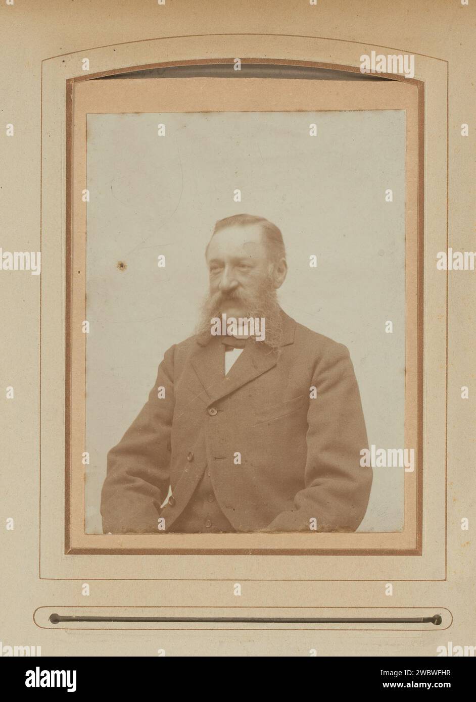 Portrait of a sitting man with mustache and sideburns, Anonymous, 1880 ...