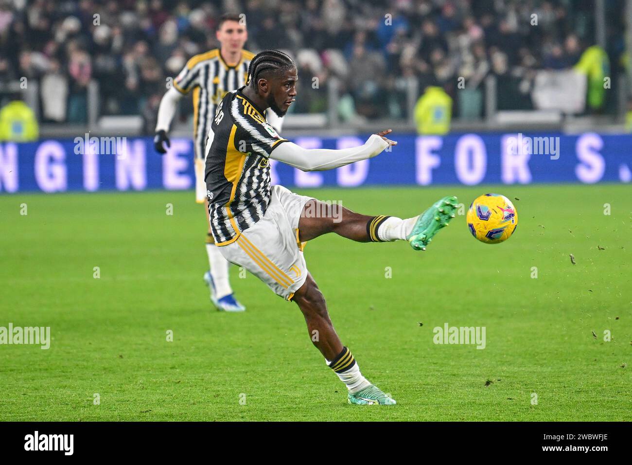 Turin, Italy. 11th Jan, 2024. Samuel Iling-Junior (17) of Juventus seen during the Coppa Italia ...