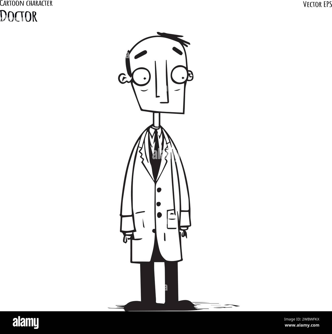 Cartoon figure medical doctor Black and White Stock Photos & Images - Alamy