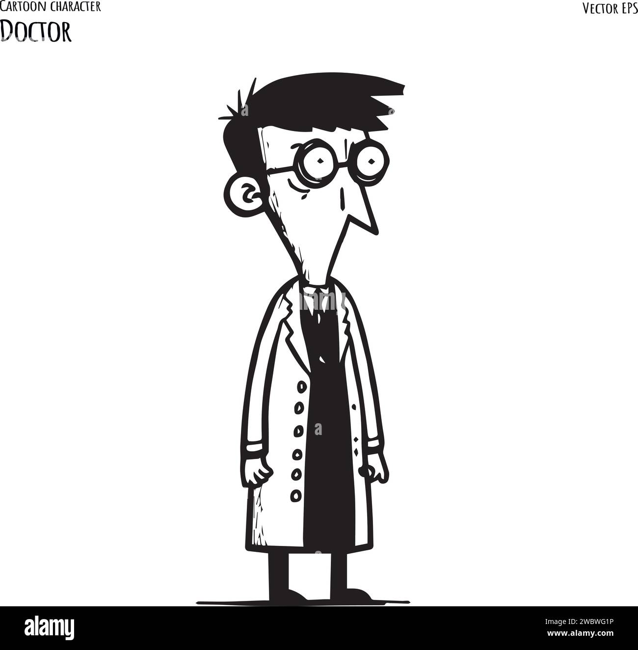 Cartoon figure medical doctor Black and White Stock Photos & Images - Alamy