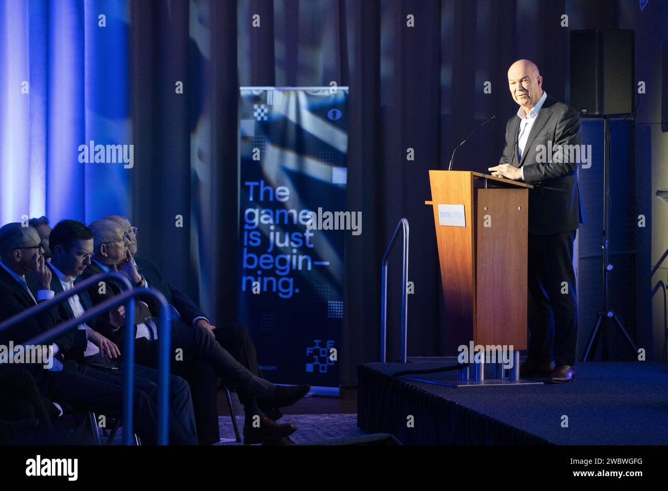 VELSEN-NOORD - CEO of Tata Steel Netherlands, Hans van den Berg, during ...