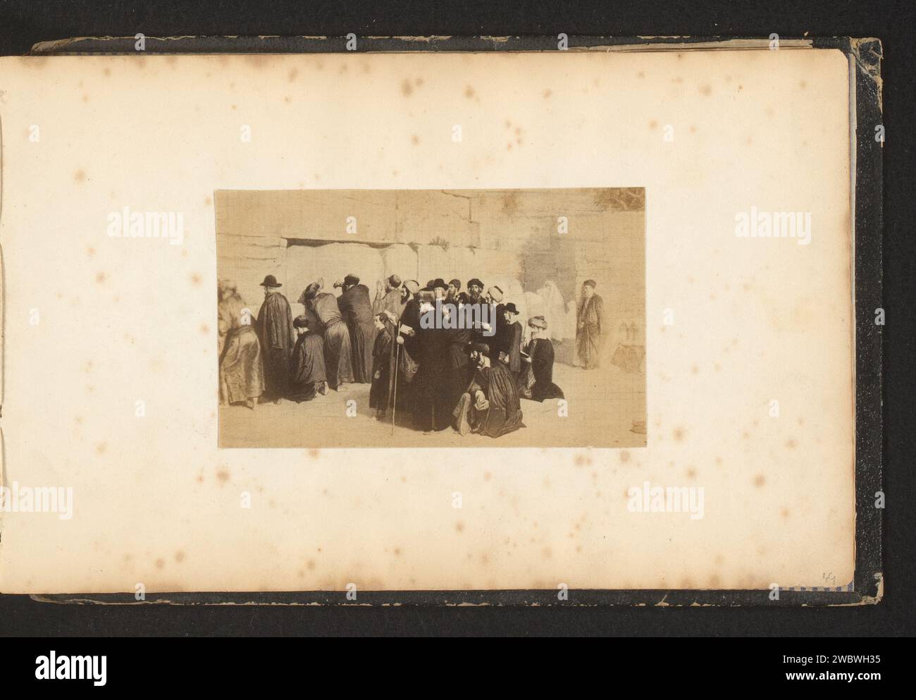 Photo production of a painting of praying people at the West wall in ...