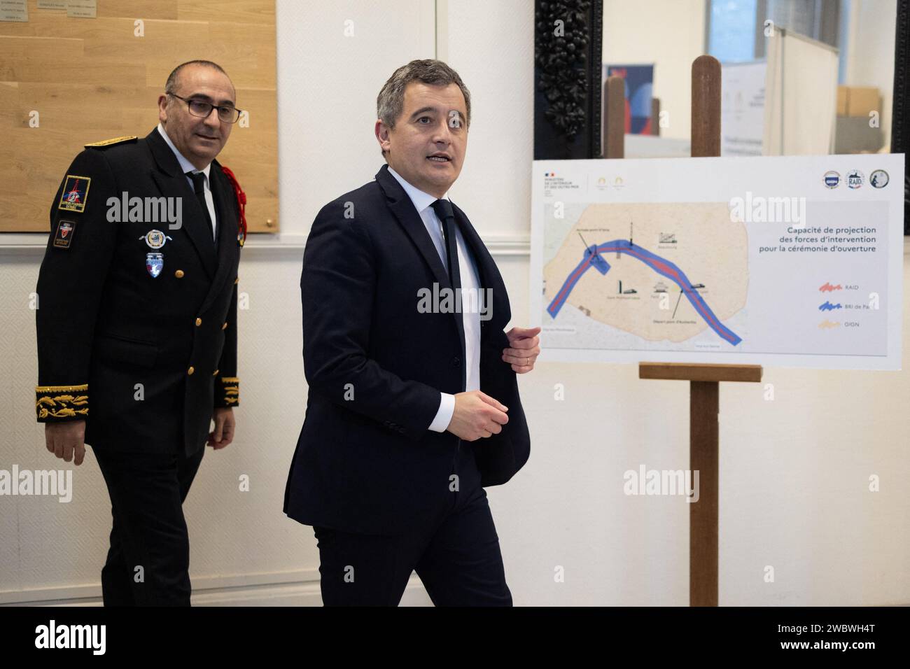 Bievres, France. 12th Jan, 2024. Paris Police Prefect Laurent Nunez ...
